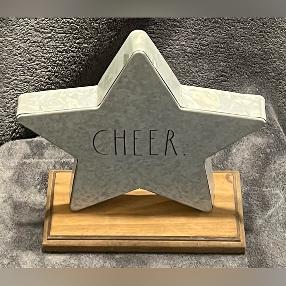 Rae Dunn | Accents | Rae Dunn Galvanized Metal Cheer Star On Wooden ...